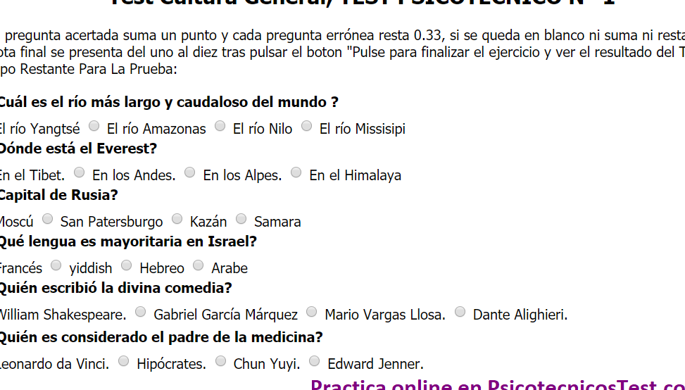 Test de Cultura General e Inteligencia